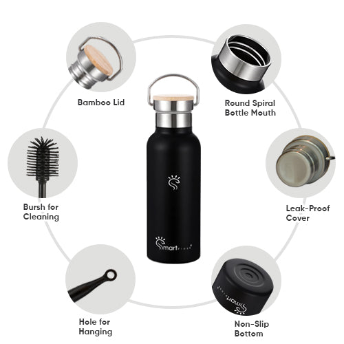 Black Hydration Flask | Reusable Water Bottle | Smart Water Bottles ...