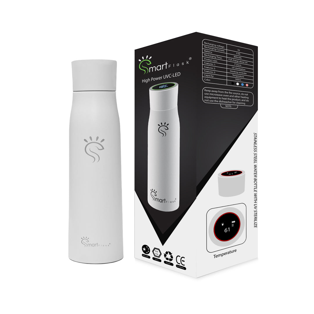 UV-C Self Cleaning Water Bottle | Temperature Display Bottle (500ml ...