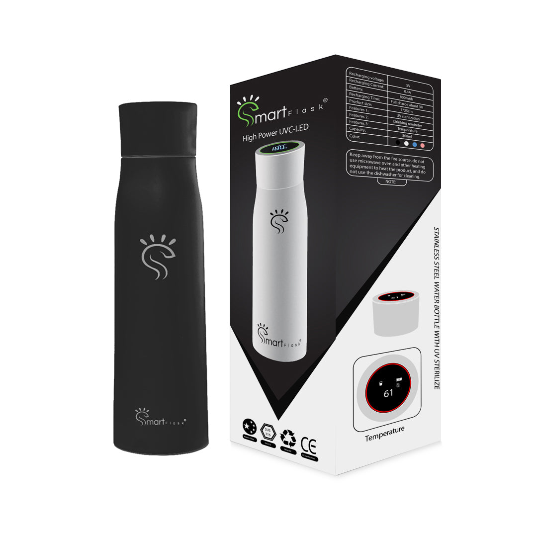 UV-C Self Cleaning Bottles | Hydration Reminder | Hot & Cool (500 ml ...
